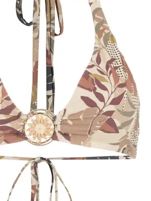 AMIR SLAMA Palm Leaf Print Bikini