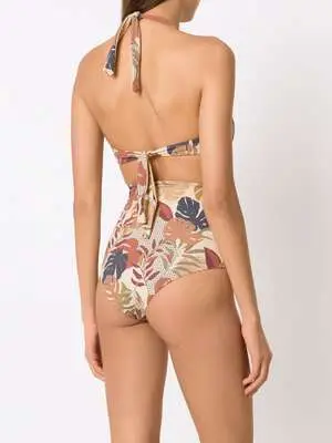 AMIR SLAMA Palm Leaf Print Bikini