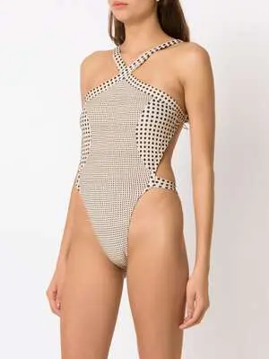 AMIR SLAMA Polka-dot Print Swimsuit