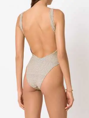 AMIR SLAMA Polka-dot Print Cutout Swimsuit