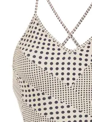 AMIR SLAMA Polka-dot Print Panelled Swimsuit