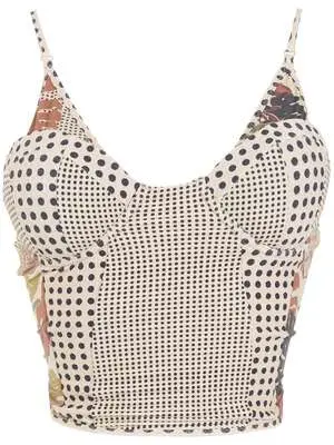 AMIR SLAMA Polka-dot Print Swim Top