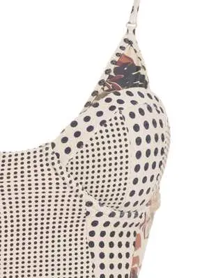 AMIR SLAMA Polka-dot Print Swim Top