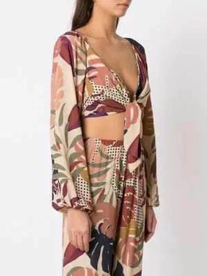 AMIR SLAMA Palm Leaf Print Blouse