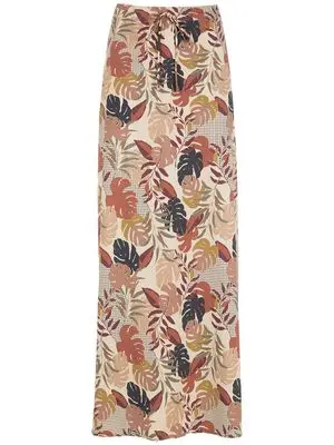 AMIR SLAMA Palm Leaf Print Maxi Skirt