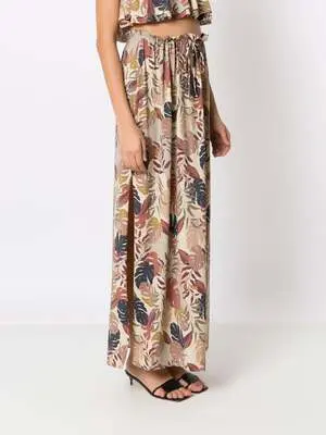 AMIR SLAMA Palm Leaf Print Maxi Skirt
