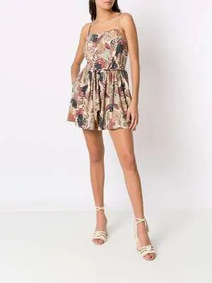 AMIR SLAMA Palm Leaf Print Playsuit