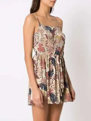 AMIR SLAMA Palm Leaf Print Playsuit