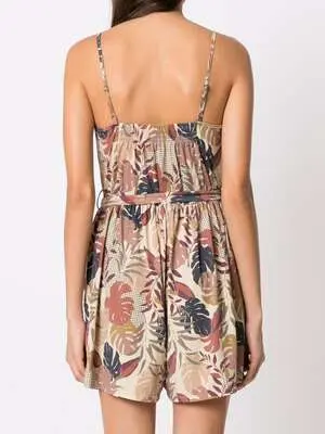 AMIR SLAMA Palm Leaf Print Playsuit