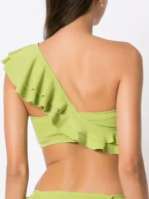 CLUBE BOSSA Ruffle-trimmed One-shoulder Bikini Top