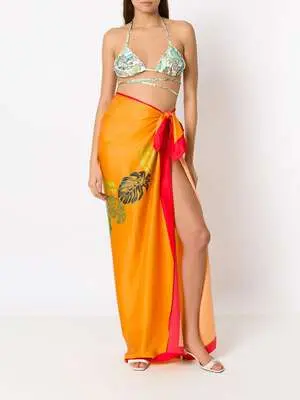 AMIR SLAMA Palm Leaf Print Pareo