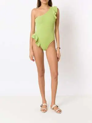 CLUBE BOSSA Ruffle-trimmed One-shoulder Swimsuit