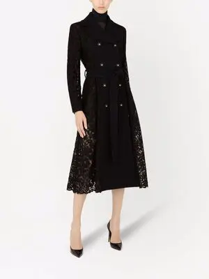 Dolce & Gabbana Cordonetto-lace Belted Coat