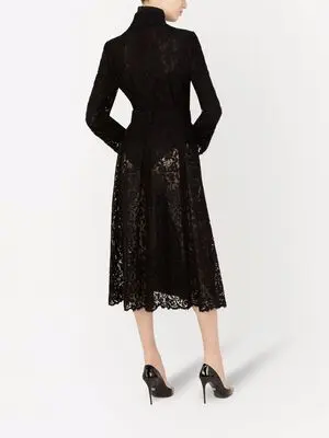 Dolce & Gabbana Cordonetto-lace Belted Coat