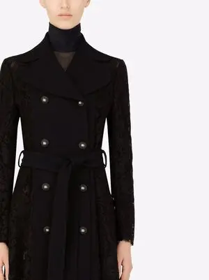 Dolce & Gabbana Cordonetto-lace Belted Coat