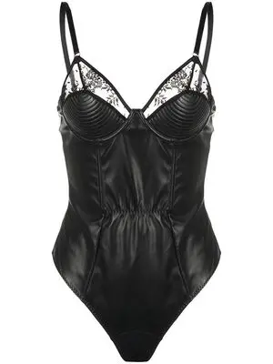 FLEUR DU MAL Bebe Vegan Leather Bodysuit