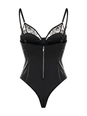 FLEUR DU MAL Bebe Vegan Leather Bodysuit