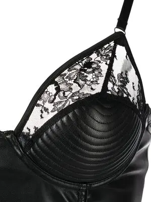 FLEUR DU MAL Bebe Vegan Leather Bodysuit