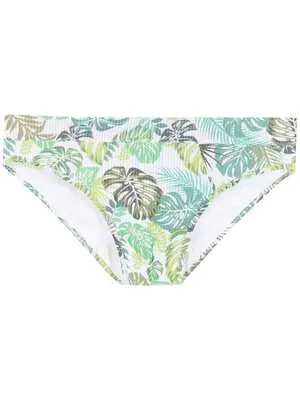 AMIR SLAMA Leaf Print Swim Briefs - White
