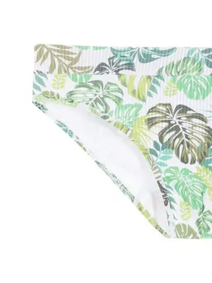 AMIR SLAMA Leaf Print Swim Briefs