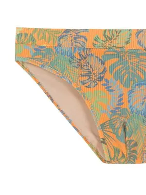 AMIR SLAMA Leaf Print Swim Briefs