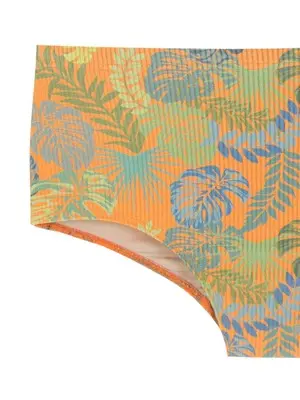 AMIR SLAMA Leaf Print Swim Briefs