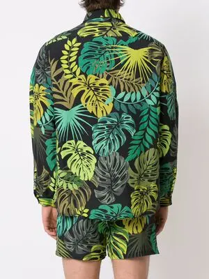 AMIR SLAMA Leaf Print Shirt - Black