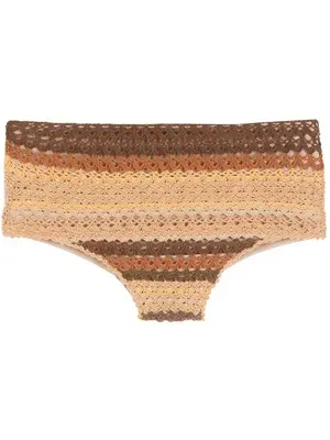 AMIR SLAMA Crochet Swim Briefs - Brown