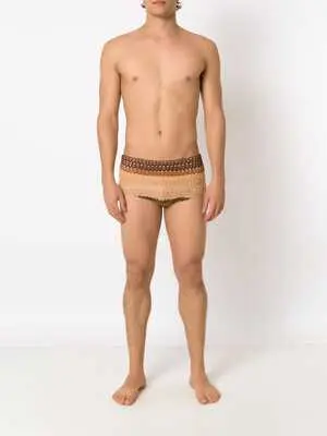 AMIR SLAMA Crochet Swim Briefs - Brown