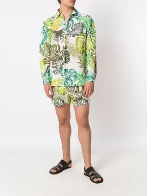 AMIR SLAMA Leaf Print Shorts