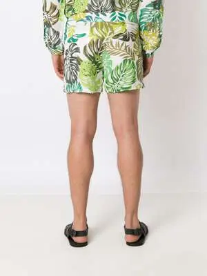 AMIR SLAMA Leaf Print Shorts
