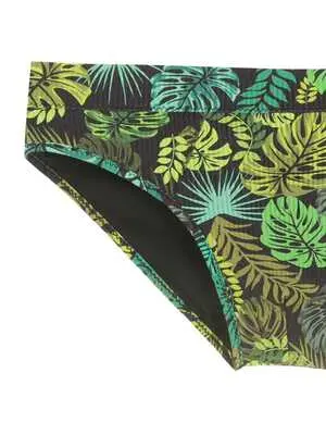 AMIR SLAMA Leaf Print Swim Briefs