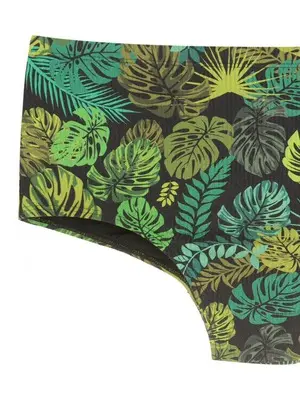 AMIR SLAMA Leaf Print Swim Briefs
