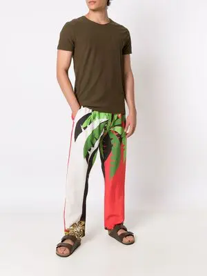 AMIR SLAMA Tropical Print Trousers