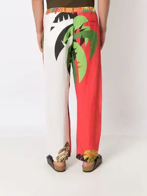 AMIR SLAMA Tropical Print Trousers