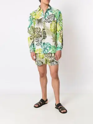 AMIR SLAMA Leaf Print Shirt