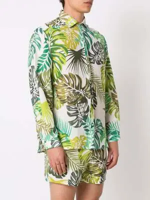 AMIR SLAMA Leaf Print Shirt