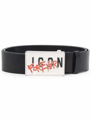 Dsquared2 Logo-plaque Leather Belt - Black