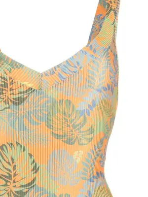 AMIR SLAMA Palm Leaf One-piece Swimsuit