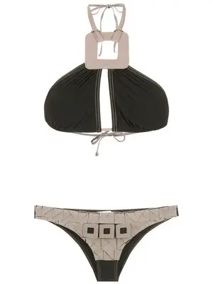 AMIR SLAMA Geometric-embellished Bikini - Black