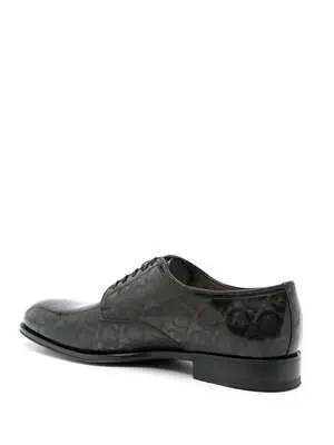 FERRAGAMO Gancini Print Derby Shoes