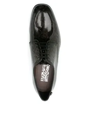 FERRAGAMO Gancini Print Derby Shoes