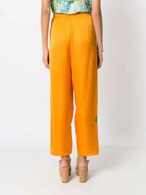 AMIR SLAMA Palm Leaf Print Trousers