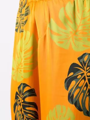 AMIR SLAMA Palm Leaf Print Trousers