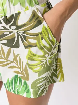 AMIR SLAMA Palm Leaf Print Shorts