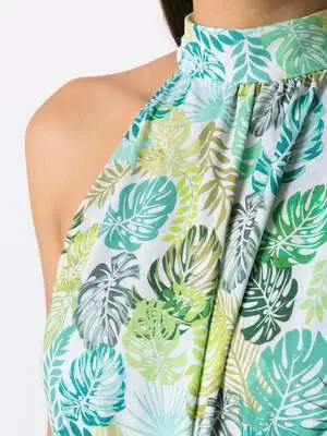 AMIR SLAMA Palm Leaf Print Bodysuit