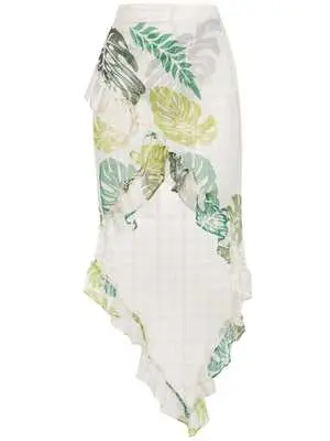 AMIR SLAMA Palm Leaf Print Skirt