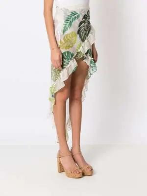 AMIR SLAMA Palm Leaf Print Skirt