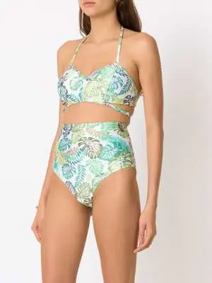 AMIR SLAMA Palm Leaf Print Bikini