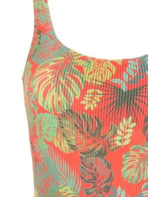 AMIR SLAMA Palm Leaf Print Swimsuit